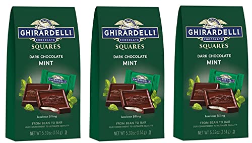 Ghirardelli, Dark Chocolate Mint Filled Squares, 5.32oz (Pack of 3)
