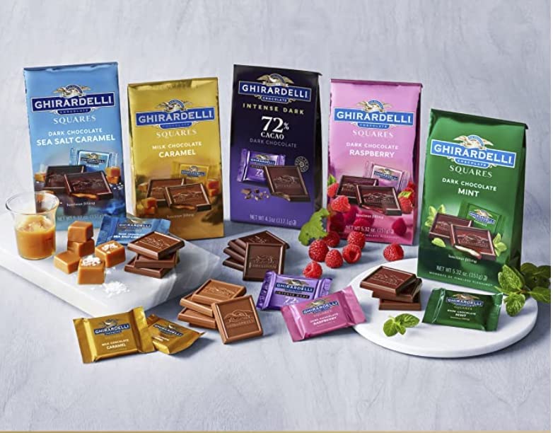 Ghirardelli, Dark Chocolate Mint Filled Squares, 5.32oz (Pack of 3)
