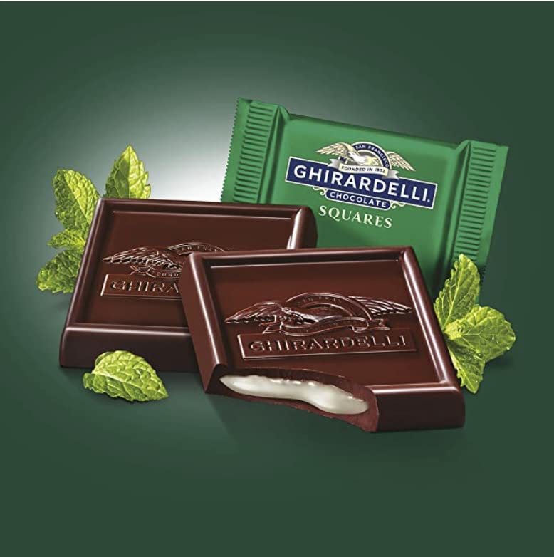Ghirardelli, Dark Chocolate Mint Filled Squares, 5.32oz (Pack of 3)
