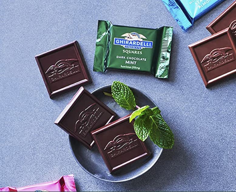 Ghirardelli, Dark Chocolate Mint Filled Squares, 5.32oz (Pack of 3)