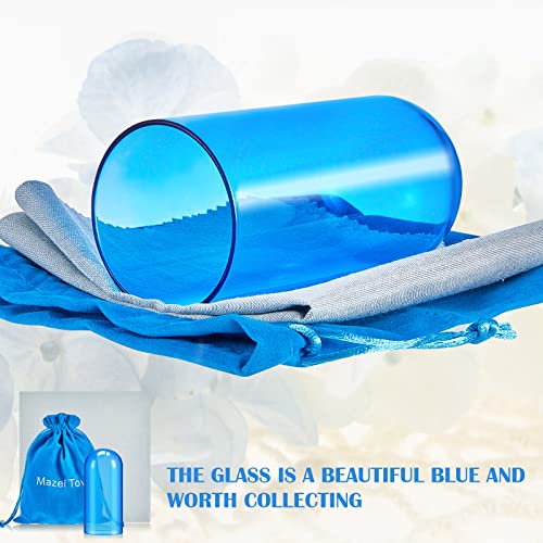 Suclain Jewish Style Wedding Chuppah Breaking Glass Blue Color Glass Vessel Wedding Engagement Gift with Drawstring Bag for Jewish Style Wedding (1 Pcs)