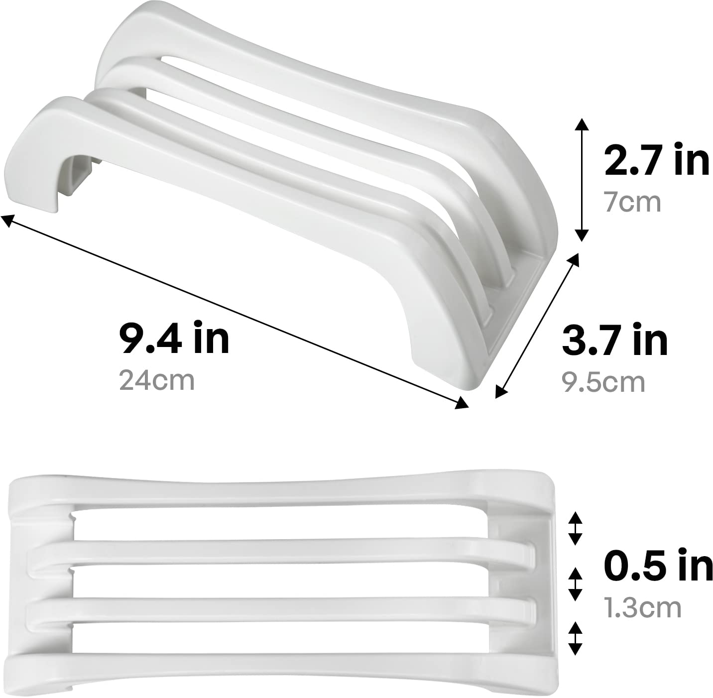 carrotez Index Plastic Cutting Board Holder, Cutting Board Organizer Stand Holder, Cutting Board Organizer Rack Storage, Baking Sheet, Bakeware, Cookie Sheet Organizer 0.6 Inch Width Slots - White