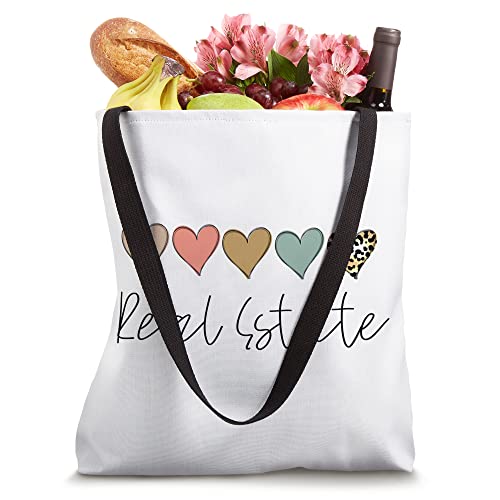 Funny Realtor Agent, Hearts Leopard women's Real estate Tote Bag