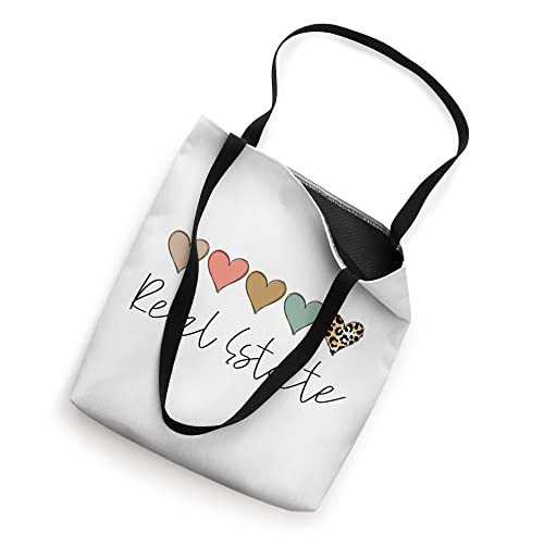Funny Realtor Agent, Hearts Leopard women's Real estate Tote Bag