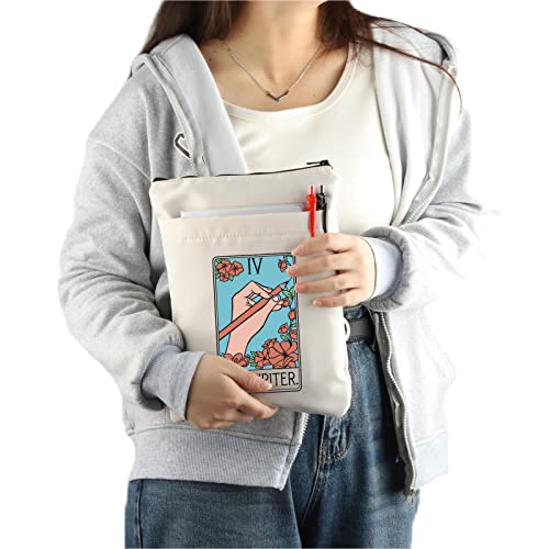 TOBGBE The Writer Tarot Card Bag Book Lovers Gifts Writer Book Sleeve Reader Book Covers for Soft Cover Books Bookish Book Pouch (The Writer)