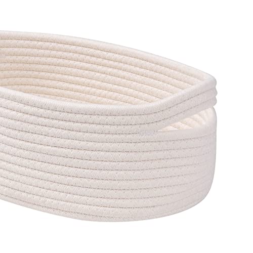Kriitools Baskets&Bins for Shelf Storage Organizing/Cute Basket to Store and Organize Household Items/Woven Rope Basket for Living Room, Bedroom,Playroom,3 Packs Off White