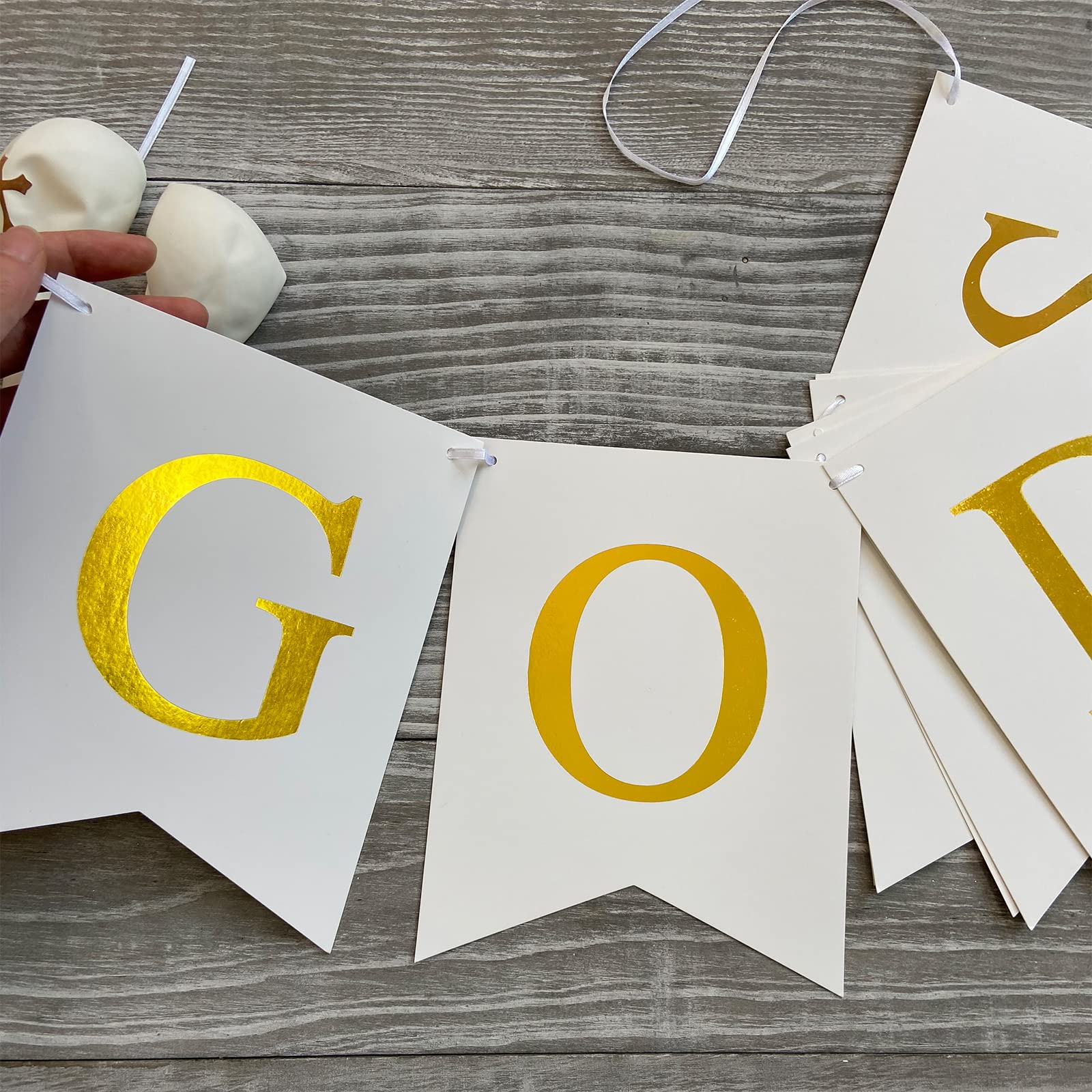 CHRORINE God Bless Banner Baptism First Holy Communion Confirmation Decorations for Boys Girls (White)