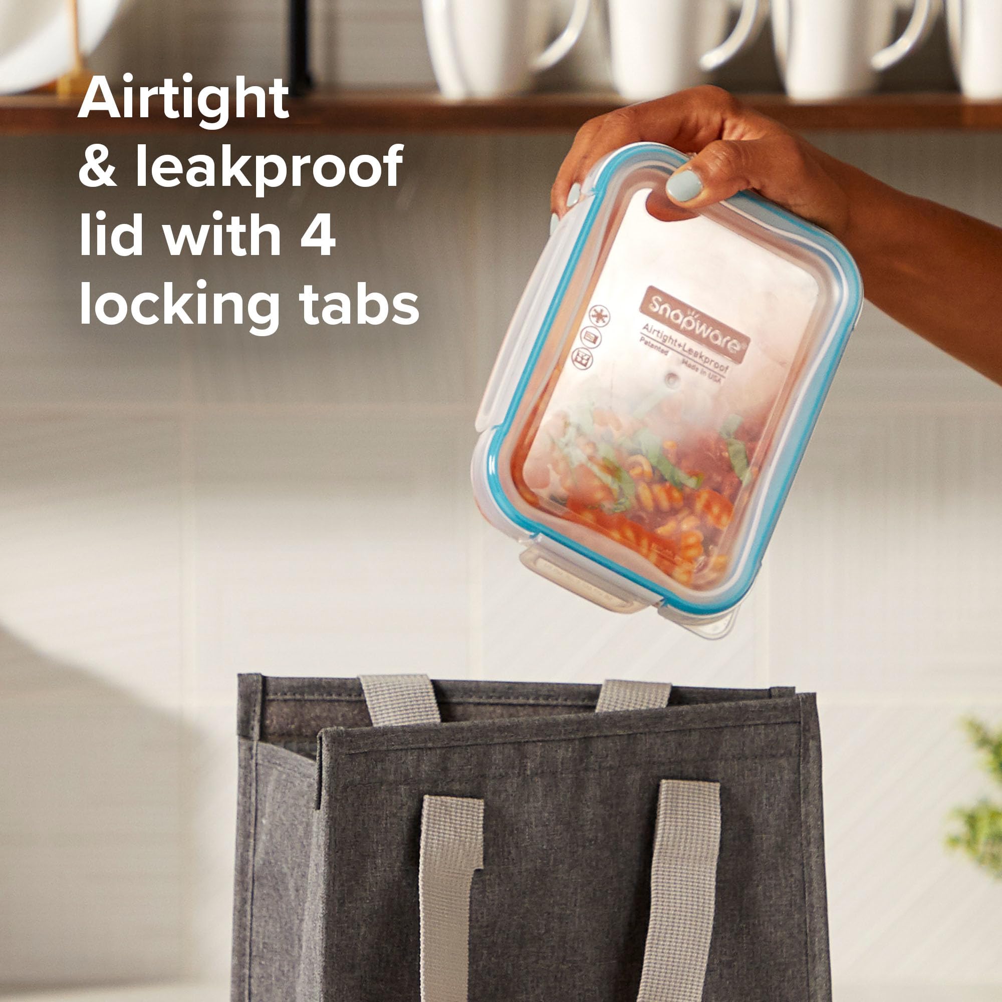 Snapware Total Solution 24-Pc Glass Food Storage Container Set with Plastic Lids, 4-Cup, 2-Cup & 1-Cup Meal Prep Containers, BPA-Free Lids with 4 Locking Tabs, Microwave, Dishwasher, and Freezer Safe