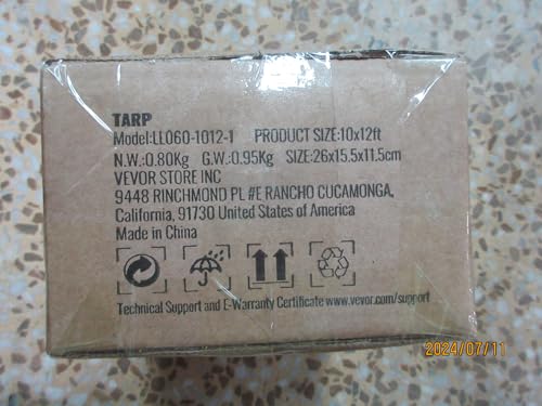 VEVOR Tarp Waterproof 10x12 ft, 5 Mil Plastic Poly Tarp Cover, Multi Purpose Tear UV and Temperature Resistant Outdoor Tarpaulin with Reinforced Grommets and Edges (Blue)
