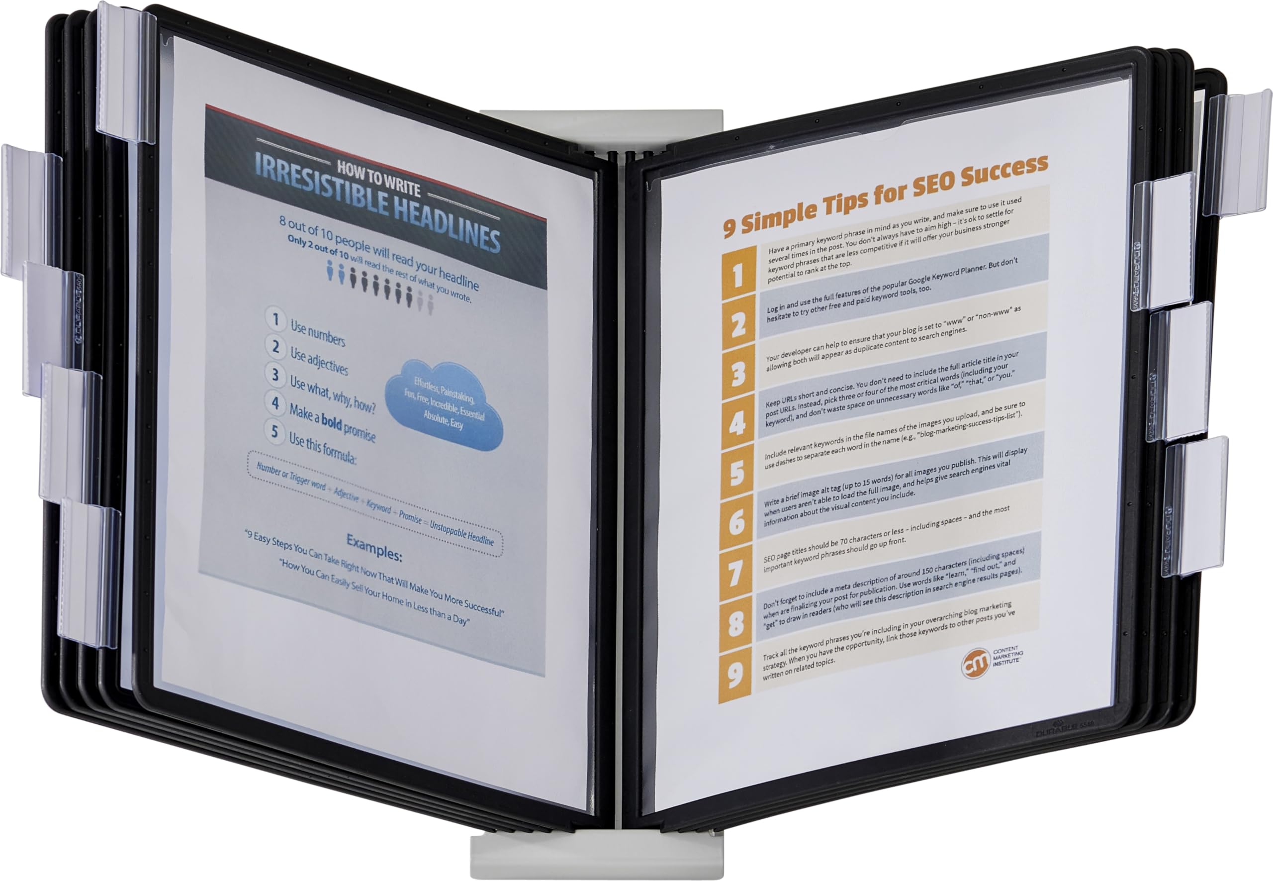 DURABLE Desktop Reference System, 10 Double-Sided Panels, Letter-Size, Black, INSTAVIEW Design (561201)