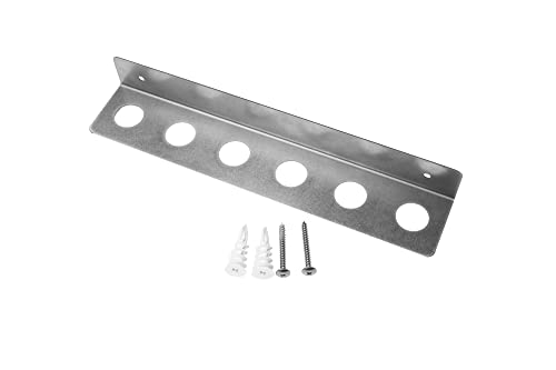 Deco Gables Designs Golf Ball Holder Display Rack Shelf Hanging Brushed Stainless Steel Wall Mount Durable Polished Solid Metal Home or Office with Mounting Hardware 12 Inches Wide Holds 6