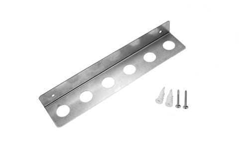 Deco Gables Designs Golf Ball Holder Display Rack Shelf Hanging Brushed Stainless Steel Wall Mount Durable Polished Solid Metal Home or Office with Mounting Hardware 12 Inches Wide Holds 6