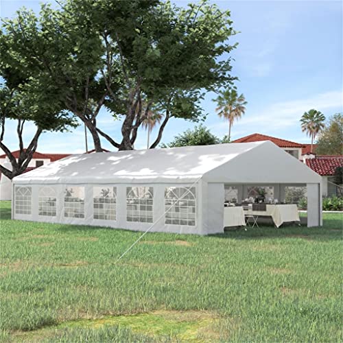 ZZBJ 39 X 23 Ft Carport Large Outdoor Canopy Tent with Removable Sidewalls and Windows,White Tents for Parties,Wedding