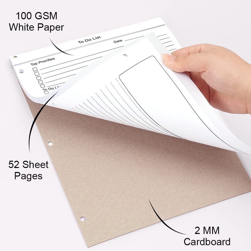 To Do List Notepad, Daily Task Planner with Checklist, 52 Sheets Tear Off Note Pad with 2023 Calendar, Work and Personal Organized, 8.5" X 11", A4 Size, 3 Hole Punched