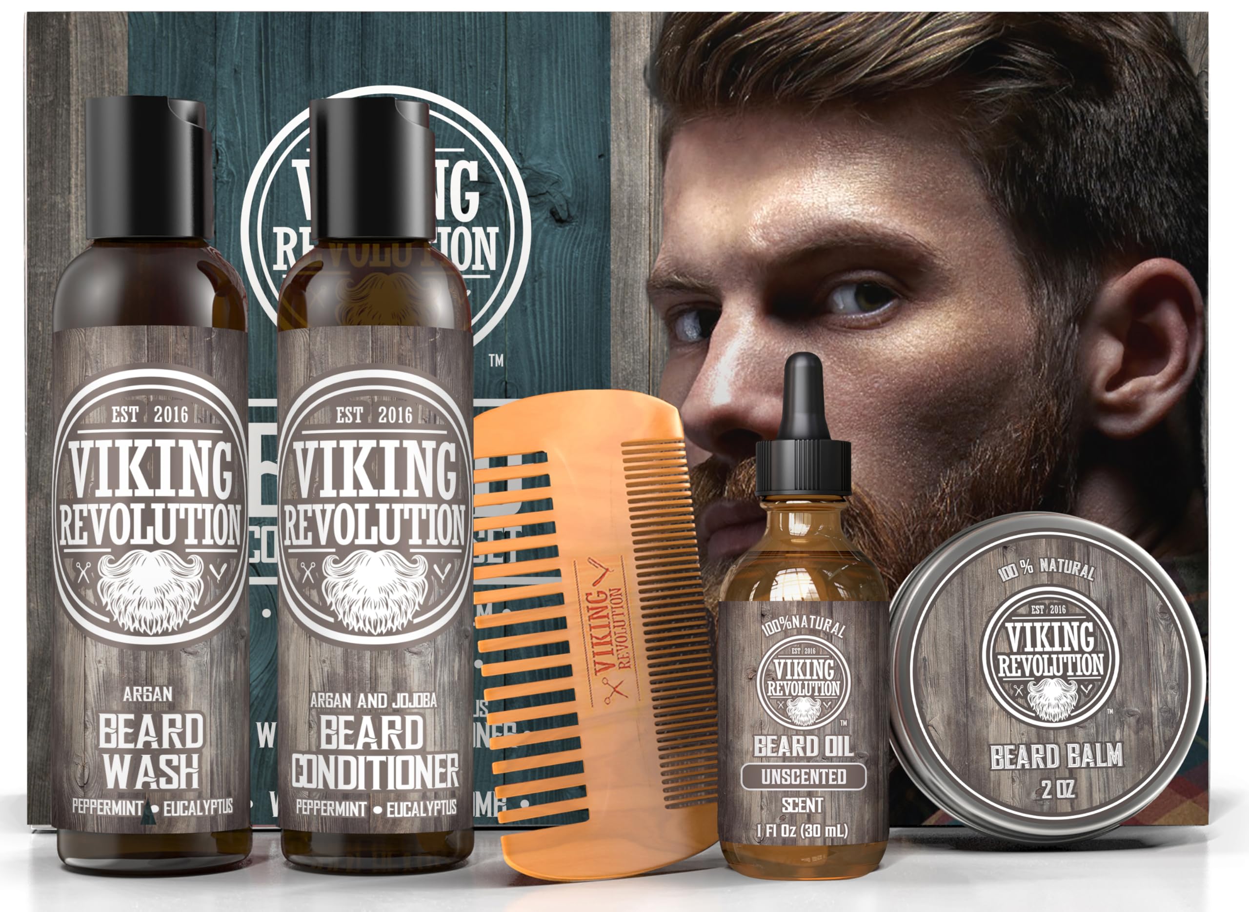 Ultimate Beard Care Conditioner Kit - Beard Grooming Kit for Men Softens, Smoothes and Soothes Beard Itch- Contains Beard Wash & Conditioner, Beard Oil, Beard Balm and Beard Comb- Classic Set