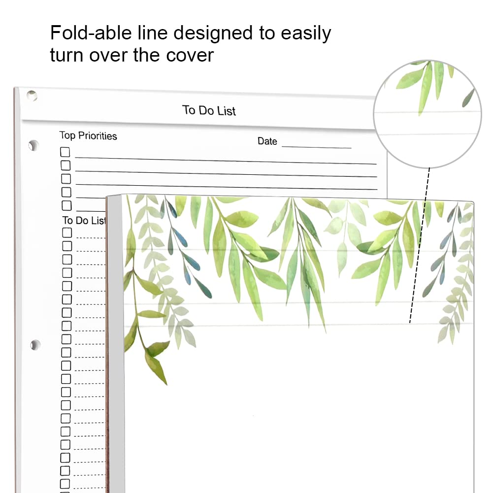 To Do List Notepad, Daily Task Planner with Checklist, 52 Sheets Tear Off Note Pad with 2023 Calendar, Work and Personal Organized, 8.5" X 11", A4 Size, 3 Hole Punched
