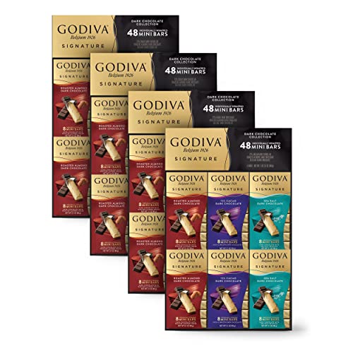 Godiva Chocolatier Dark Chocolate Lovers Assorted Signature Mini Bars - Pack of 24