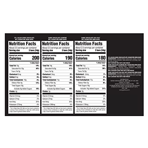 Godiva Chocolatier Dark Chocolate Lovers Assorted Signature Mini Bars - Pack of 24