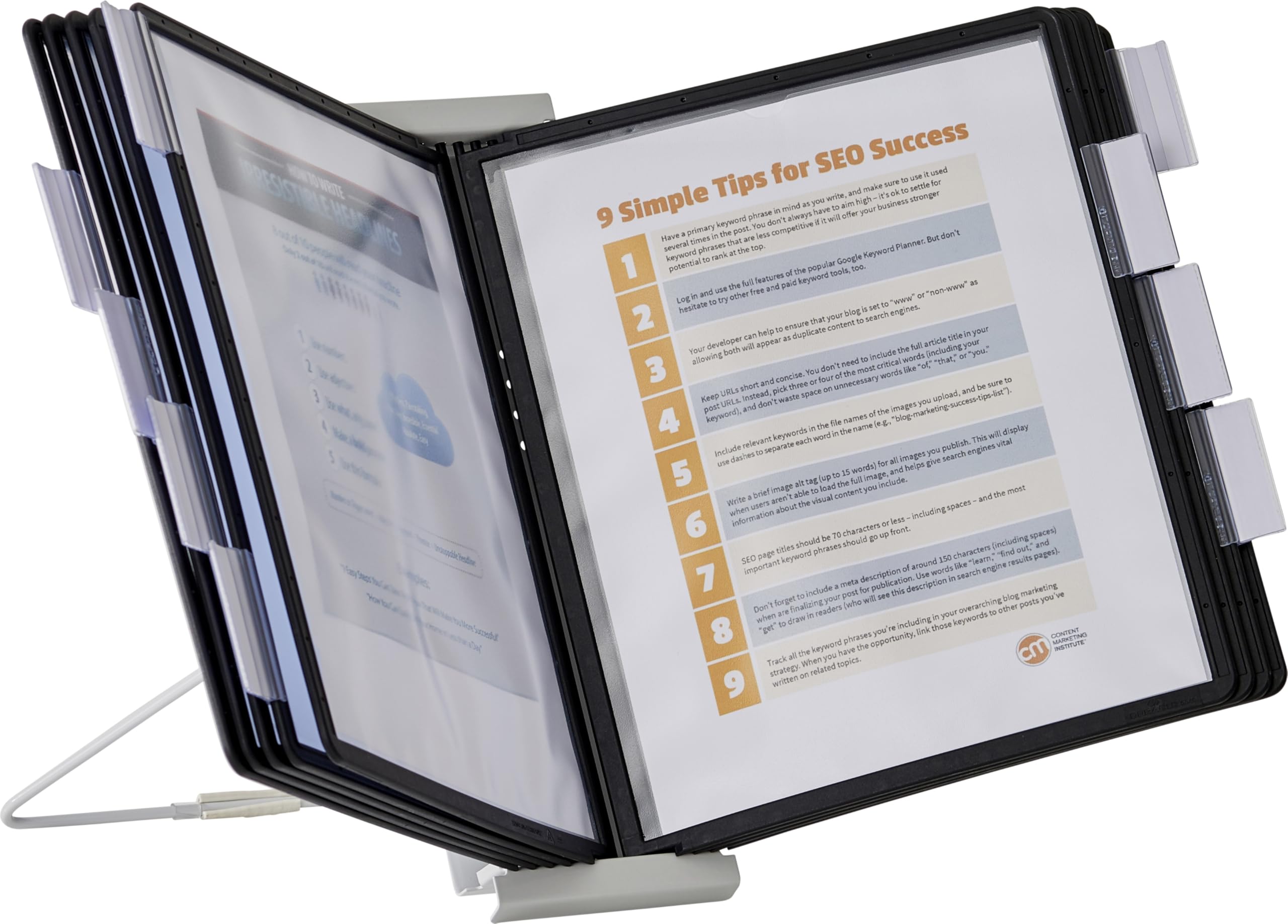 DURABLE Desktop Reference System, 10 Double-Sided Panels, Letter-Size, Black, INSTAVIEW Design (561201)