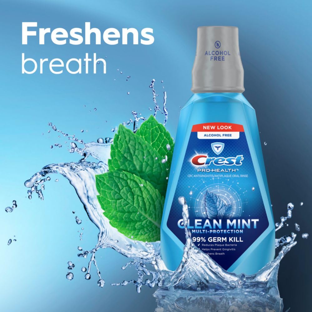 Crest Pro Health Multi-Protection Mouthwash with CPC (Cetylpyridinium Chloride), Clean Mint, 1L (33.8 fl oz)