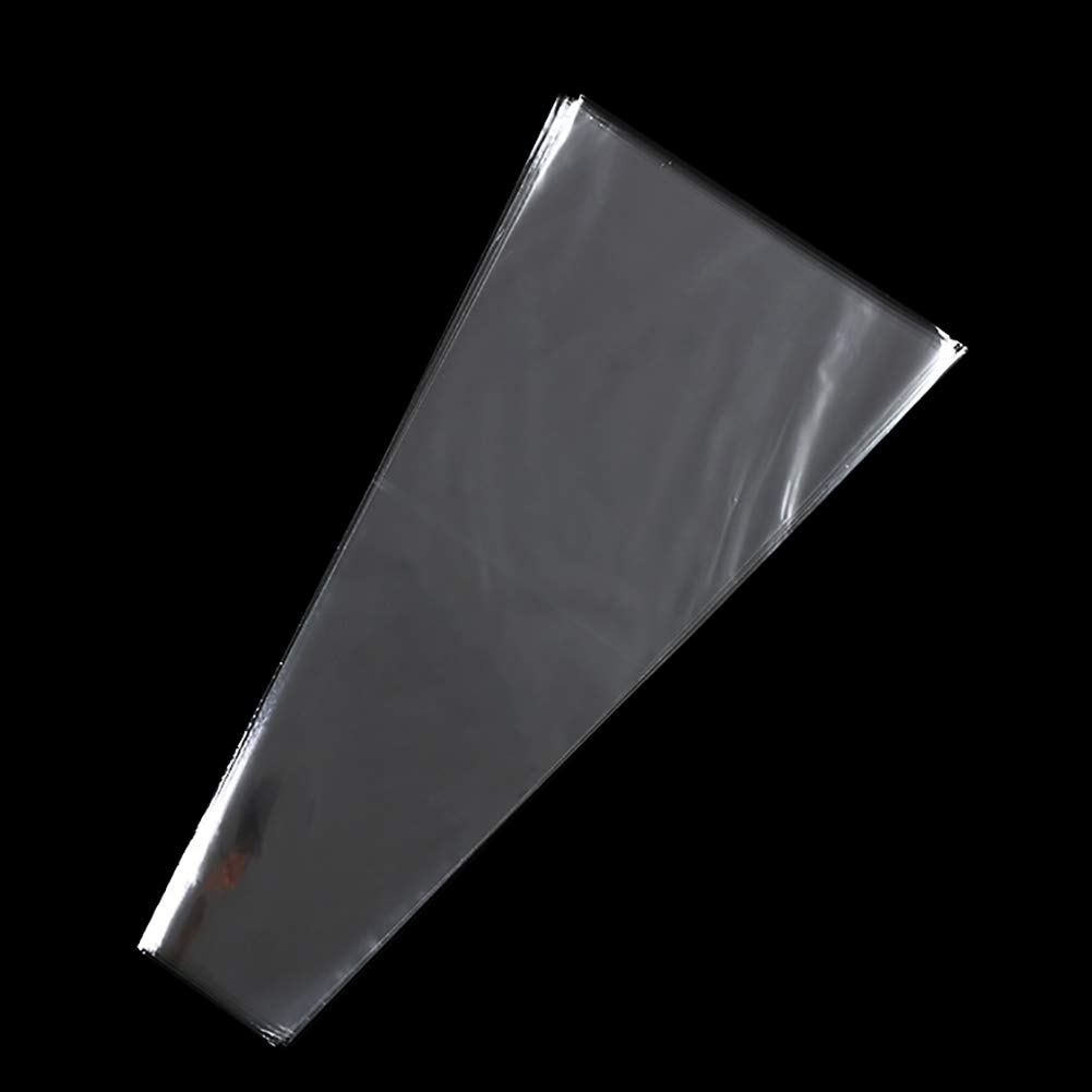 ccHuDE 200 Pcs Clear Plastic Flower Bouquet Bag Sleeve Transparent Cellophane Bags Rose Packaging Bags for Valentine's Day