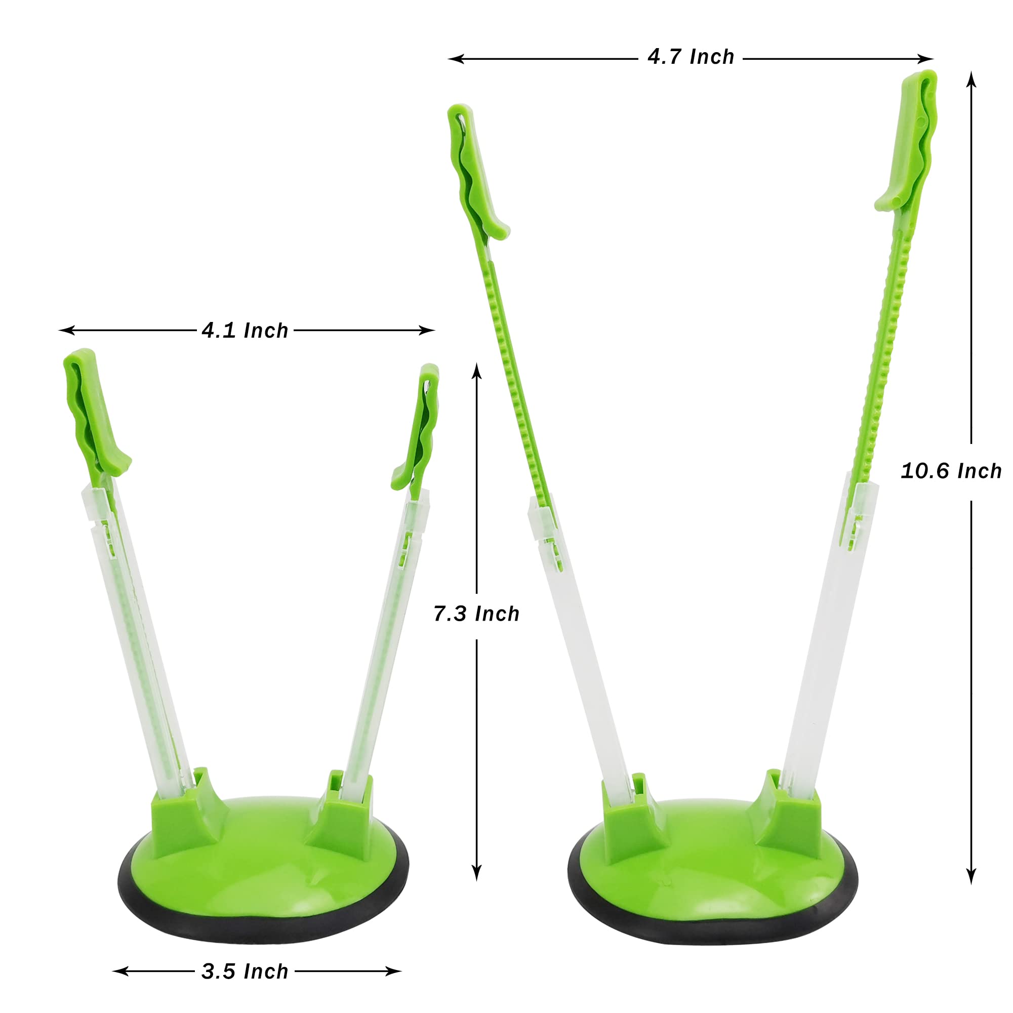 Baggy Rack Hands-Free Clip Food Storage Freezer Baggy Holder,Bag Holder For Plastic Bags Stand/Pack of 2 Green