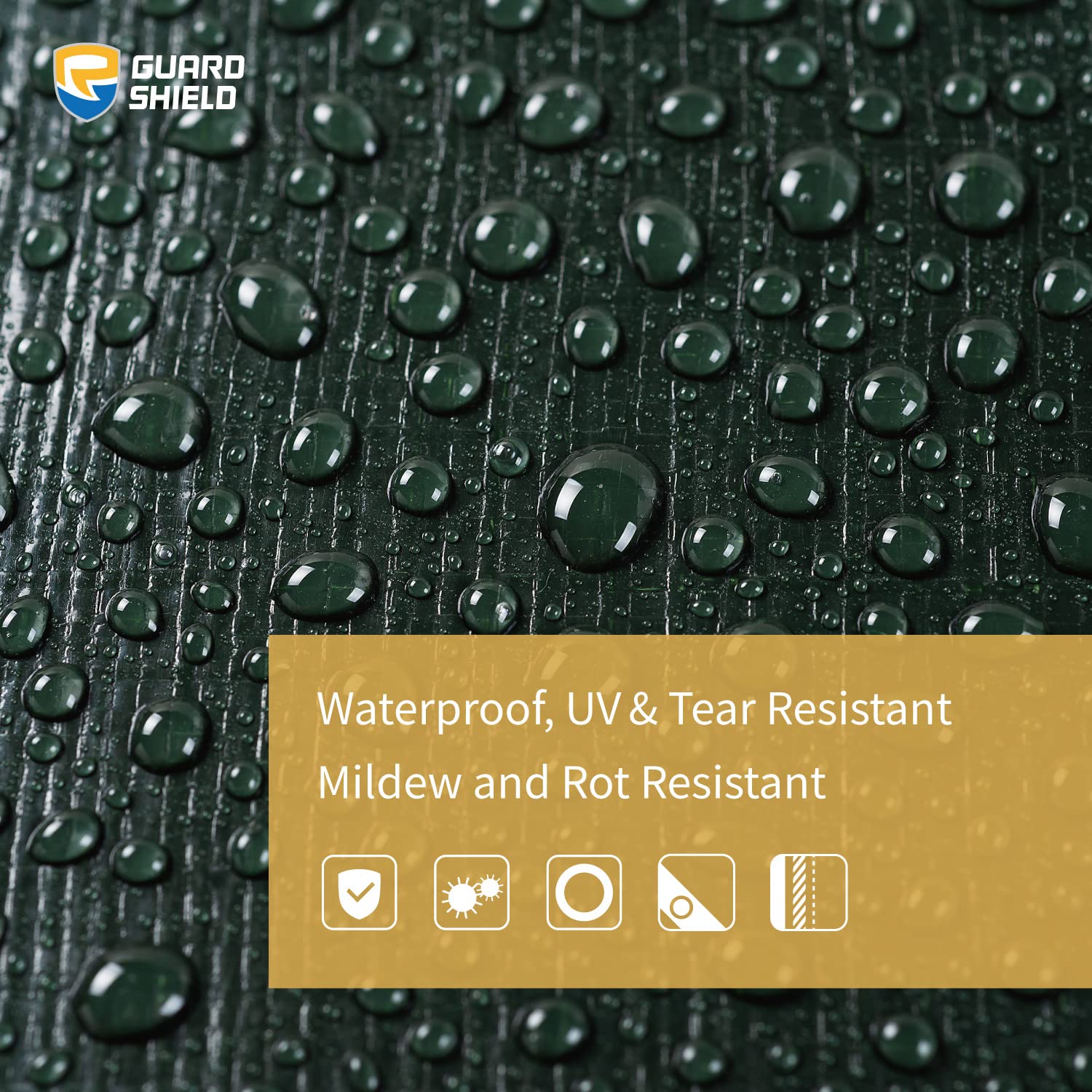 GUARD SHIELD Super Heavy Duty Green/Silver Poly Tarp Cover 10x12 Feet Waterproof 16mil Thick UV and Tear Resistant Tarpaulin with Grommets and Reinforced Edges