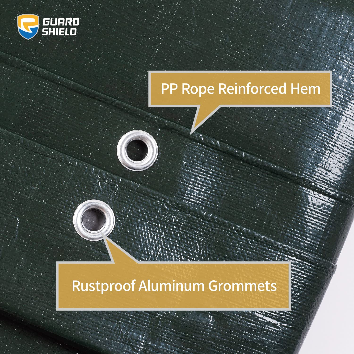 GUARD SHIELD Super Heavy Duty Green/Silver Poly Tarp Cover 10x12 Feet Waterproof 16mil Thick UV and Tear Resistant Tarpaulin with Grommets and Reinforced Edges