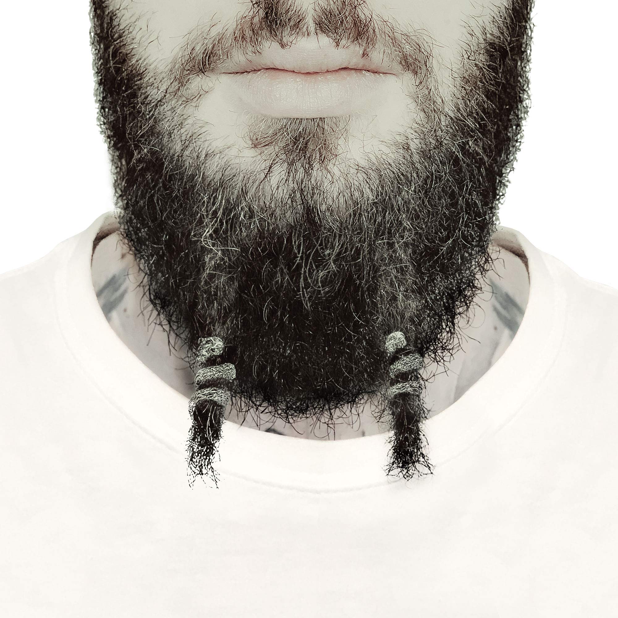 Wolf Beard Bead Coils (4-Pack) - Viking Hair Jewelry for Beards, Hair and Dreadlocks