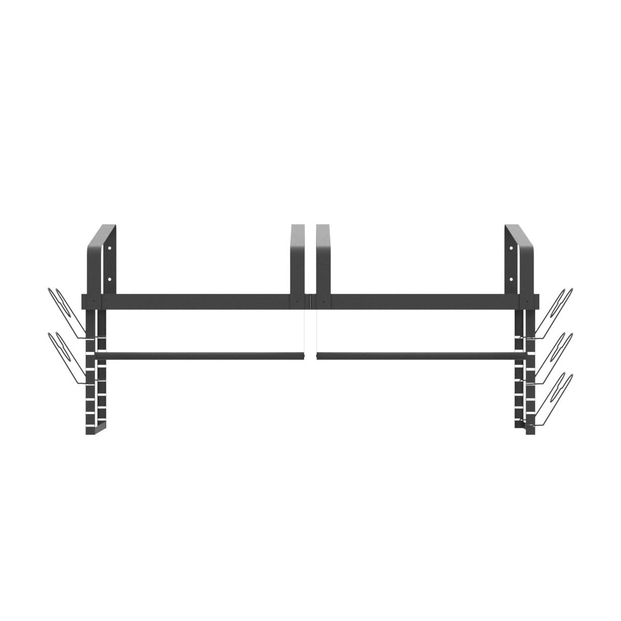 X-cosrack Pot Racks Wall Mounted Set of 2,with Towel Bar and Pots Pans Lids Organizer, Kitchen Cookware Hanging Shelves with 12 Hooks, Black