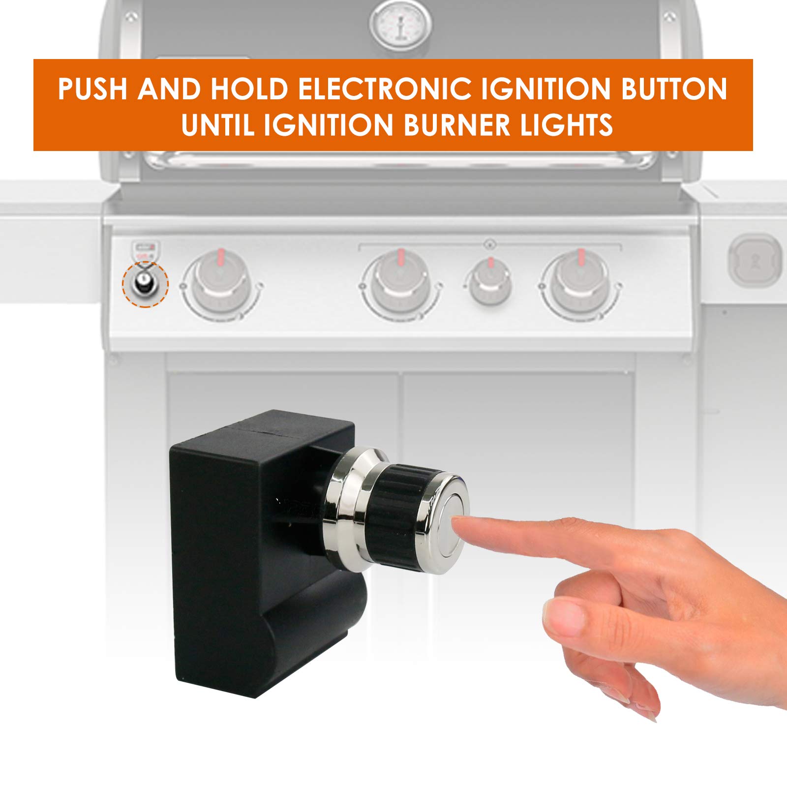 Uniflasy 6 Outlets Tact Push Button Grill Ignitor Universal for Nexgrill, Nexgrill, Char-Broil, Brinkmann, Charmglow, Grillmaster and Others Chrome Coated Spark Generator Switch Electric Igniter