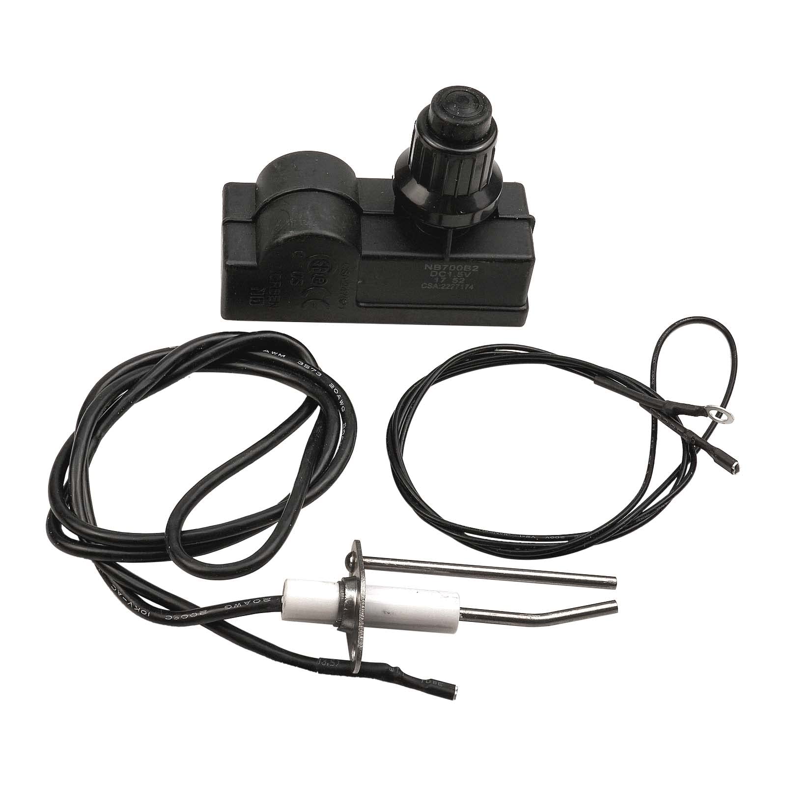 IROMEHONY Fire Pit Igniter Push Button Ignition Kit with 2 Outlets and Ground Wire Fit for Fire Pit Gas Burner System