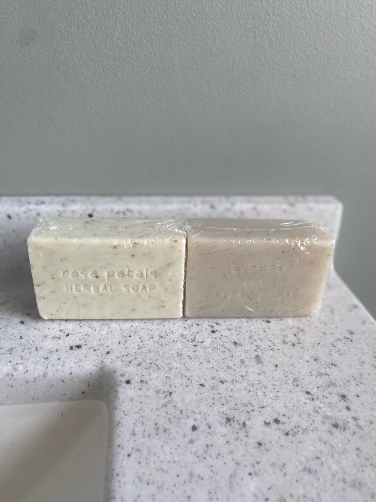 Greenwich Bay Trading Set of 2 Herbal Soaps - Each Individually Wrapped in a Drawstring Cloth Sack - Enriched with Shea Butter & Virgin Olive Oil and Infused with Fresh Botanical Scents - 6.4 Oz Each (Lavender Sage & Rose Petal)