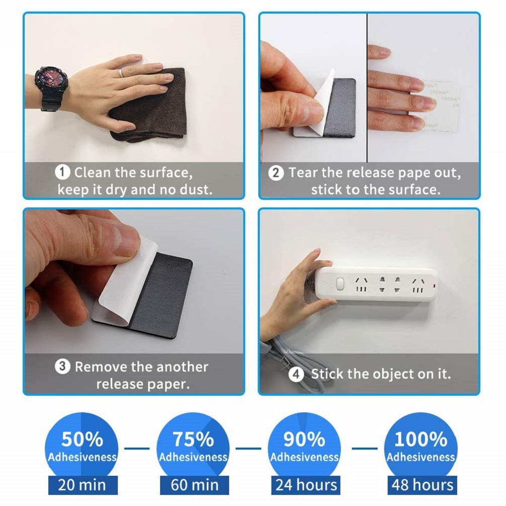 Avando Double Sided Foam Tape Strong Pad Mounting,Black Self-Adhesive Tape Include Square Round and Rectangular(60Pcs)