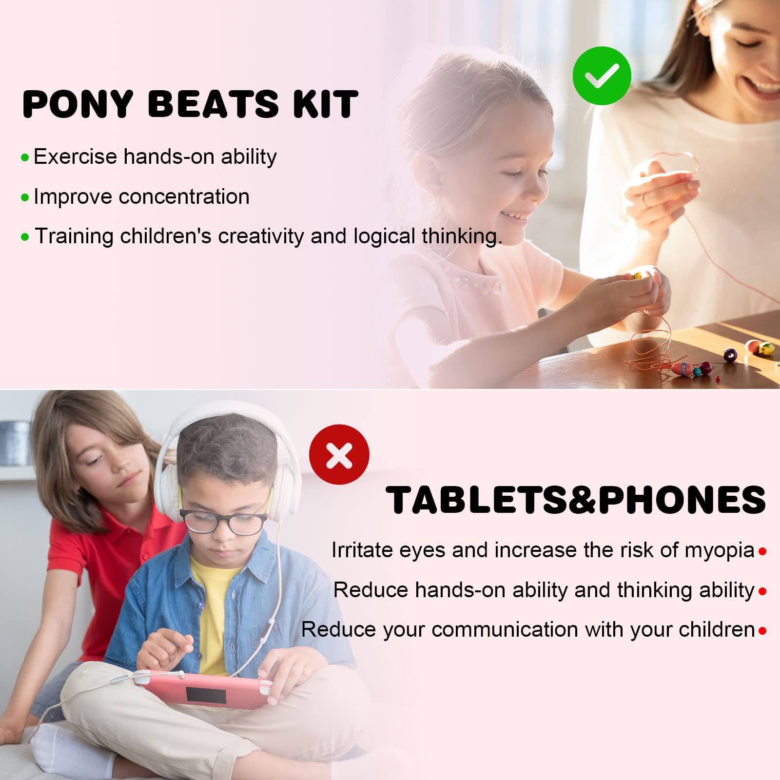 Dowsabel Bracelet Making Kit, Beads for Bracelets Making Pony Beads Polymer Clay Beads Smile Face Beads Letter Beads for Jewelry Making, DIY Arts and Crafts Gifts for Girls Age 6 7 8 9 10-12