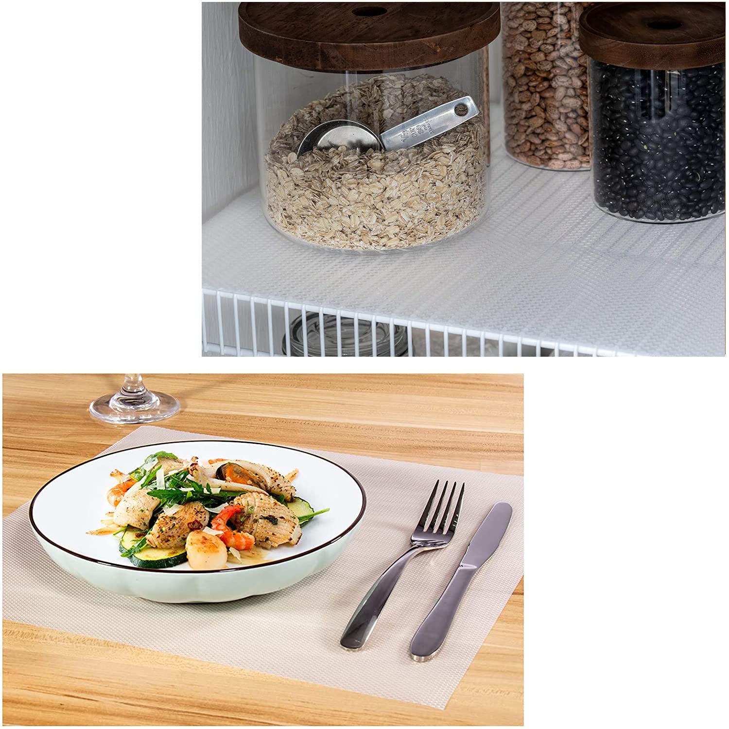 Shelf Liner Kitchen Cabinet Liners,Non-Adhesive Shelf Liner, 17.7 in x16.4 ft EVA, Washable Oil-Proof Non-Slip Cabinet Liner, Refrigerator Liner,Drawer Liner for Kitchen,Storage, Cupboard Liner