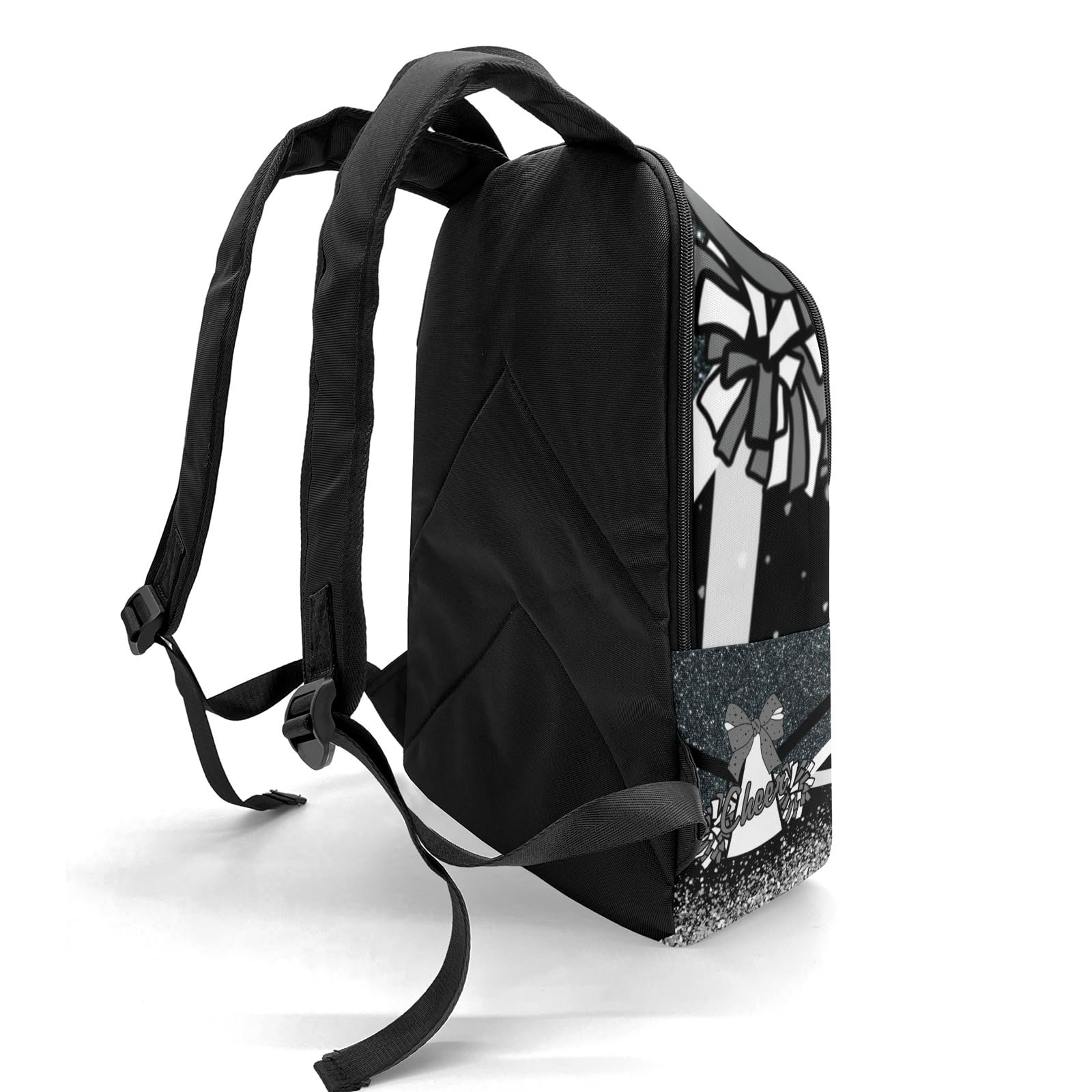 SunFancy Personalized Kid Bag Backpack,Cheerleader Black Custom Kid's Schook Bag Bookbag for Boy Girl Teen Children