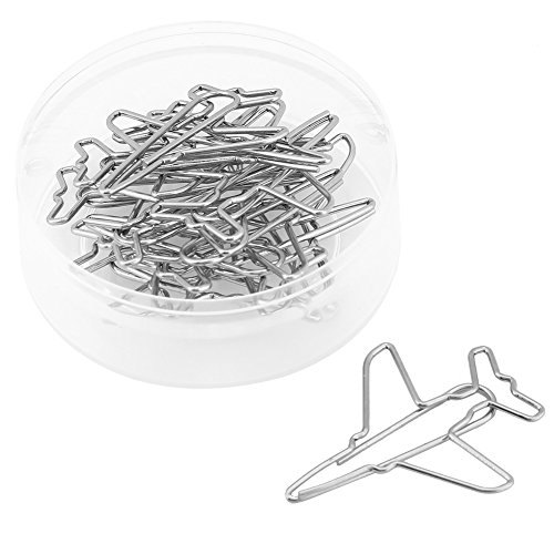 Airplane Shape Paper Clips, 10pcs/Set Stainless Steel Cute Plane Paperclips Funny Bookmarks Marking Document Organizing Clip for Memo Office Supplies School Stationery Gift Wedding Decoration