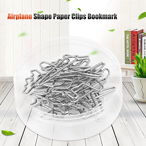 Airplane Shape Paper Clips, 10pcs/Set Stainless Steel Cute Plane Paperclips Funny Bookmarks Marking Document Organizing Clip for Memo Office Supplies School Stationery Gift Wedding Decoration