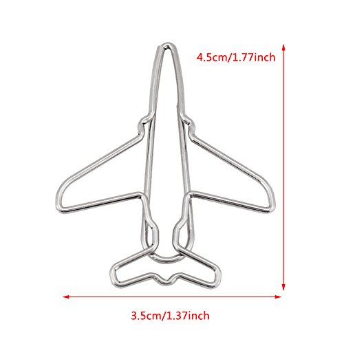 Airplane Shape Paper Clips, 10pcs/Set Stainless Steel Cute Plane Paperclips Funny Bookmarks Marking Document Organizing Clip for Memo Office Supplies School Stationery Gift Wedding Decoration
