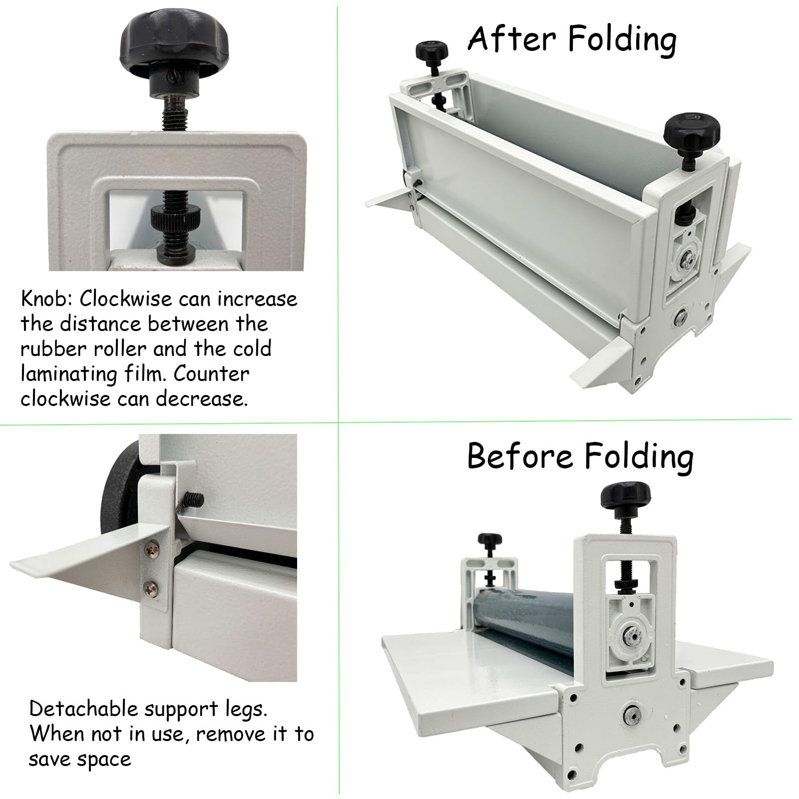 INTBUYING 14Inch Cold Manual Laminator All Metal Frame 360MM Manual Cold Roll Laminator Mount Laminating Machine