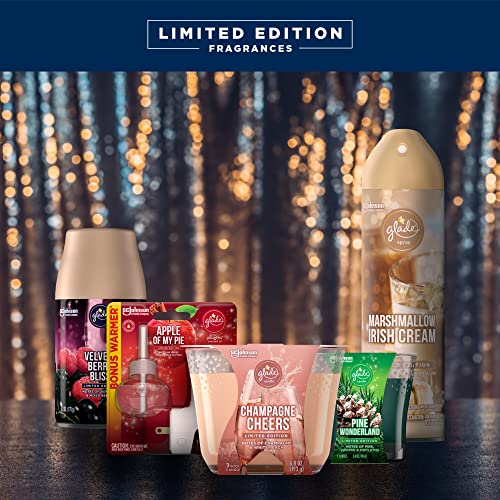 Glade Candle Champagne Cheers, Fragrance Candle Infused with Essential Oils, Air Freshener Candle, 3-Wick Candle, 6.8 Oz, 3 Count