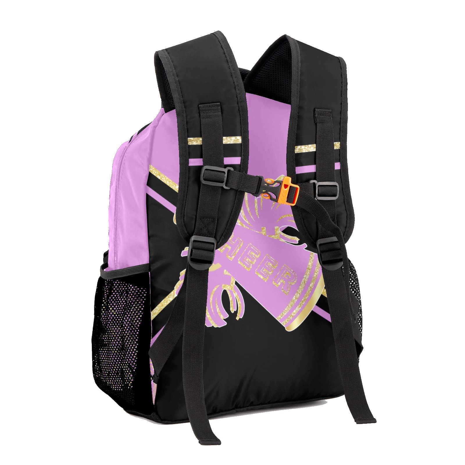 BigBigift Customized Cheer Red Black Cheerleaders Waterproof Backpack with Name for Hiking Camping Picnic, 12.2(L)x5.9(W)x16.5(H)inch
