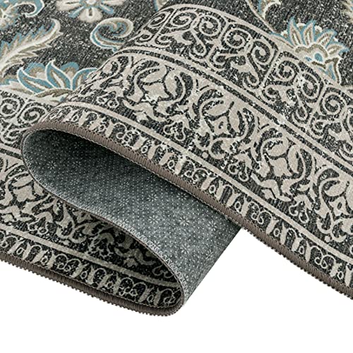 Asrug Floral Luxury Accent Area Rugs Non-Shedding Living Room Bedroom Accent Rug, 3’x5’, Taupe