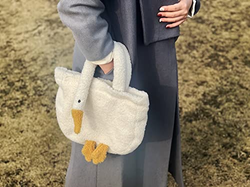 XACKWUERO Women Cute Plush Goose Bag Funny Novelty Goose Purse Tote Handbag Shoulder Shopper Bag (Portable)