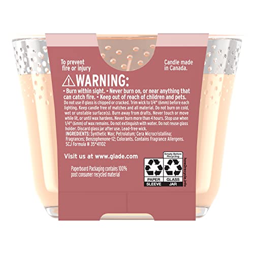 Glade Candle Champagne Cheers, Fragrance Candle Infused with Essential Oils, Air Freshener Candle, 3-Wick Candle, 6.8 Oz, 3 Count