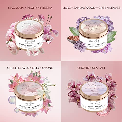 4 Pack Big Scented Candles Gift Set for Women, Natural Soy Wax, Long Lasting Aromatherapy 5.6 oz Candles for Stress Relief, Home Relaxation, Gift for Birthday, Valentines Day
