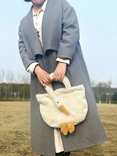 XACKWUERO Women Cute Plush Goose Bag Funny Novelty Goose Purse Tote Handbag Shoulder Shopper Bag (Portable)