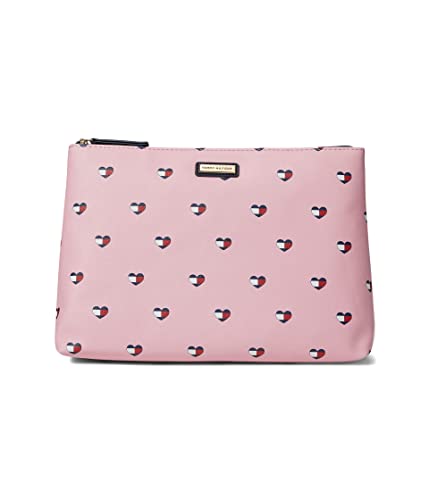 Tommy Hilfiger Cosmalletic Large Zip Pouch Flag Heart Critter PVC Cupid Pink One Size