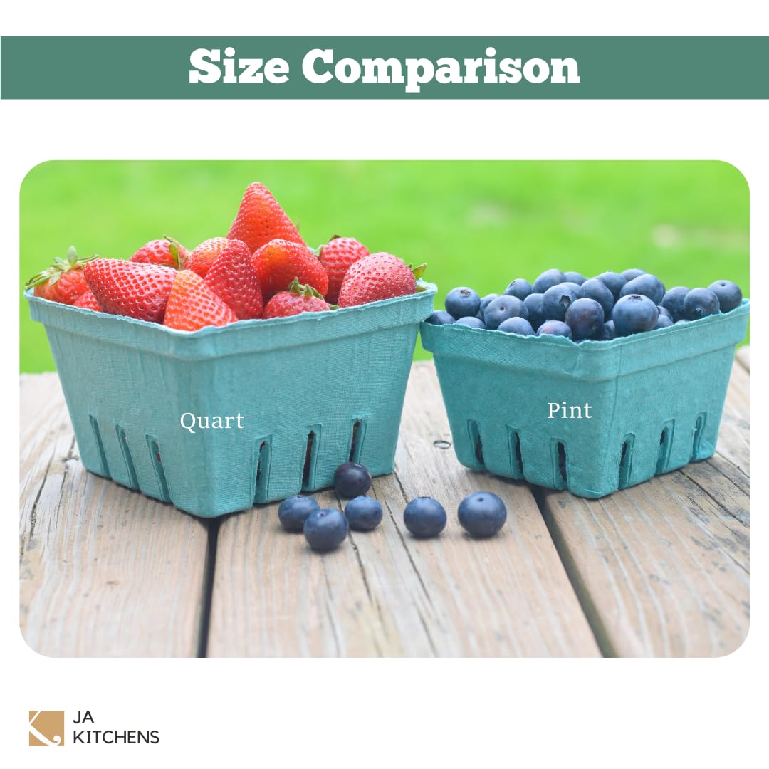 Kitchens Green Molded Pulp Fiber Berry / Produce Vented 1 Pint Basket 40 Pieces